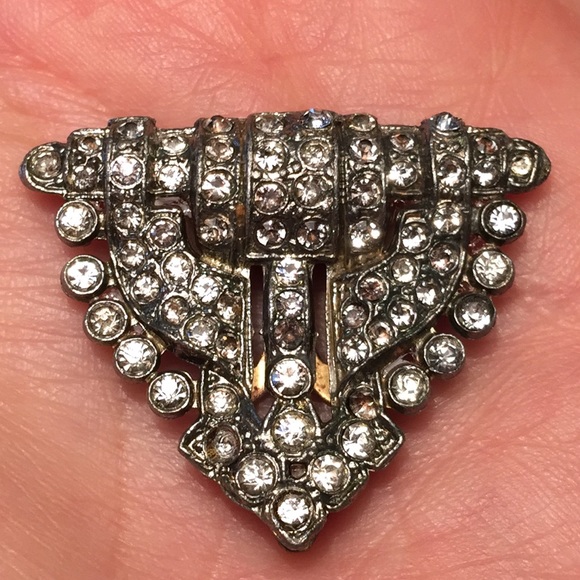 Vintage | Jewelry | Vintage Art Deco Rhinestone Dress Clip | Poshmark